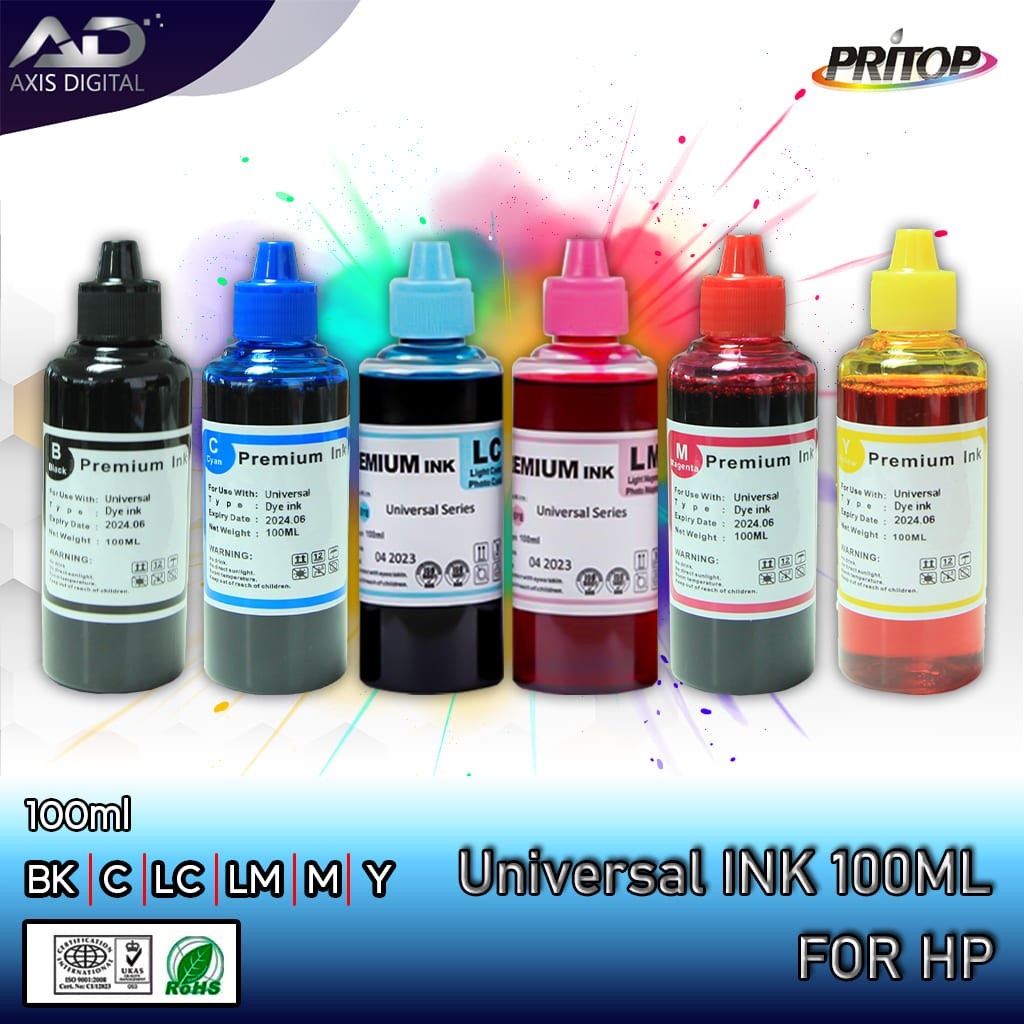 AXIS DIGITAL น้ำหมึกเติมUniversal For HP Ink Tank GT51 GT52 GT53 GT5810 ...