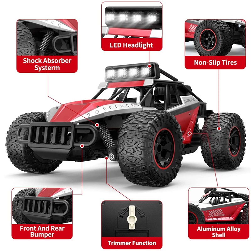 Deerc De43 Remote Control Car 114 Rc Cars 25kmh High Speed 2.4g 2wd Rc Monster Truck Crawler ...