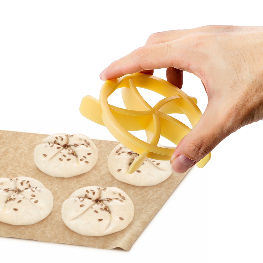 COD/In stock Fan Shaped Dough Cookie Press Bread Rolls Mold Plastic ...