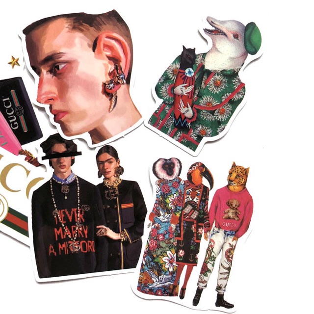 50pcs GUCCI fans Vinyl Decal Stickers bomb for laptop luggage motorbike ...