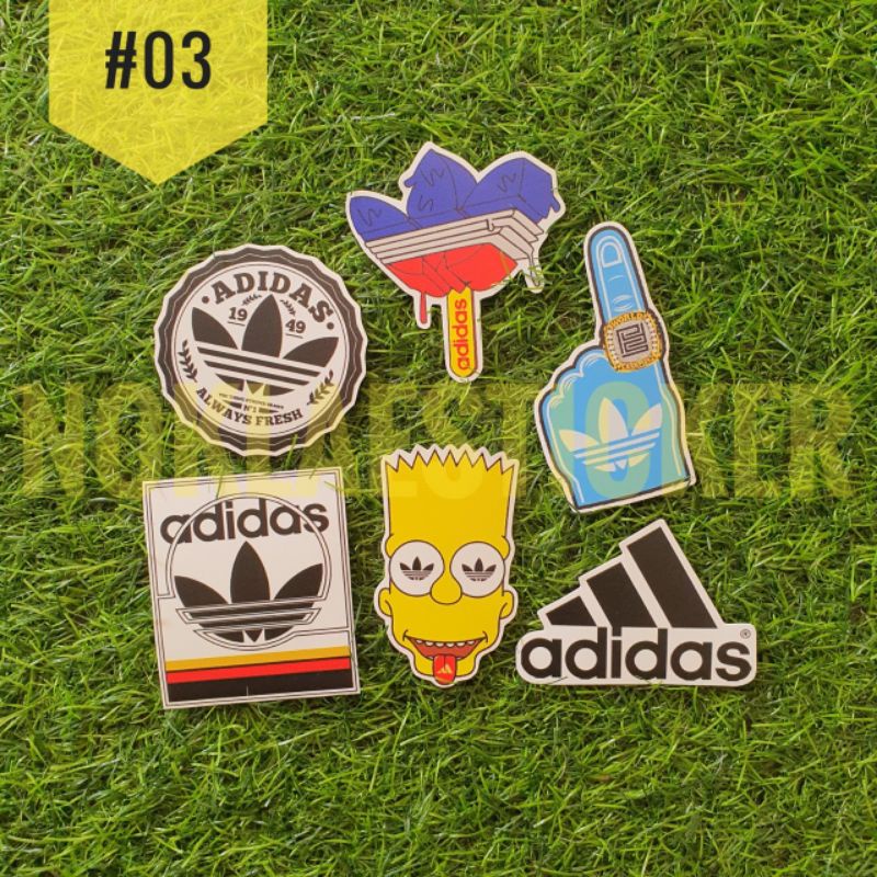 Stickers Adidas สติ๊กเกอร์PVCอย่างดีกันน้ำกันรอยสำหรับแปะวัสดุผิวเรียบบ ...