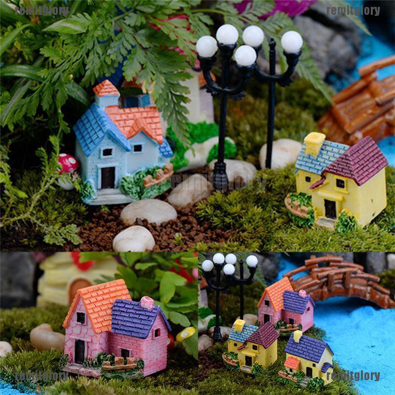 REM DIY Miniature Fairy Garden Craft Resin House Micro Landscape Decor ...