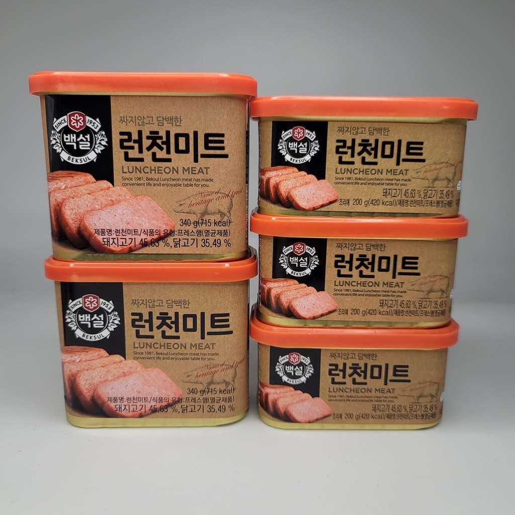 แฮมเกาหลีแฮมกระป๋อง LOTTE SPAM 200g 340g Zero Sugar สแปมชนิดเค็มน้อย ...