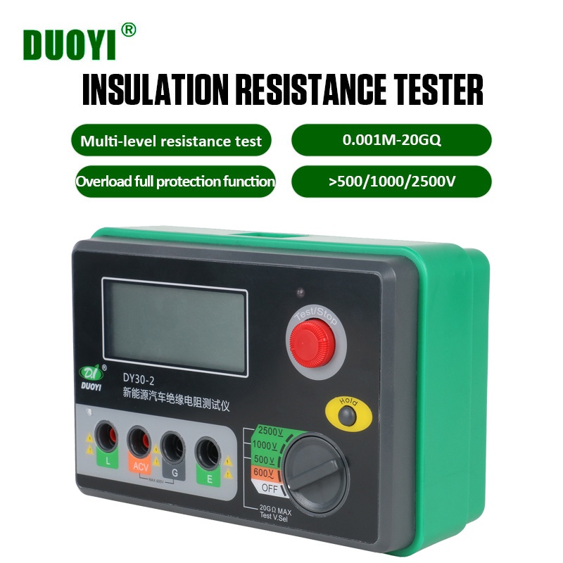 DUOYI DY30-2 ใหม่ Energy Vehicle เครื่องทดสอบความต้านทานฉนวนดิจิตอล ...