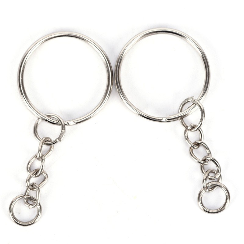 【Purpleredto】50PCS 25mm Polished Silver Keyring Keychain Split Ring ...