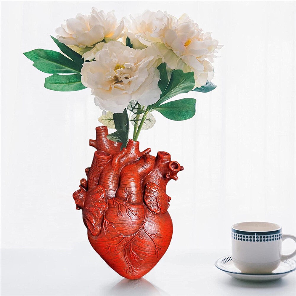 Anatomical Heart Shape Flower Vase Nordic Style Flower Pot Art Vases ...