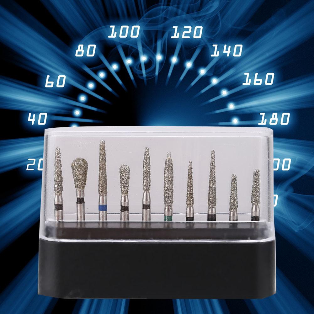 Bits FG Burs Emery Speed 10pcs/set 6mm Dental High Diamond 1 Handpiece ...