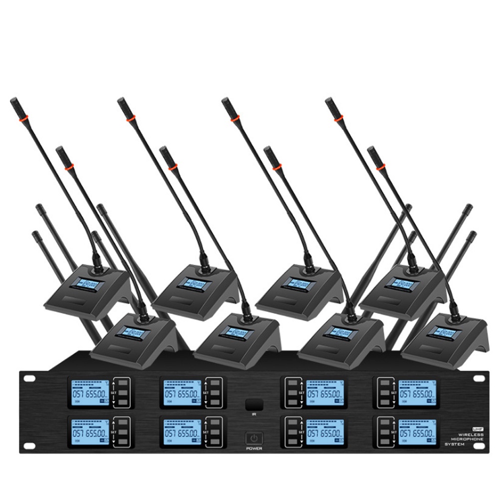 BProfessional UHF wireless microphone 8 channel handheld microphone ...