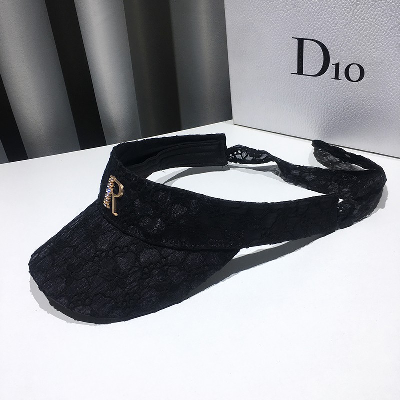 สีสวยมากๆ Korean flower lace strap empty top hat female sun visor ...