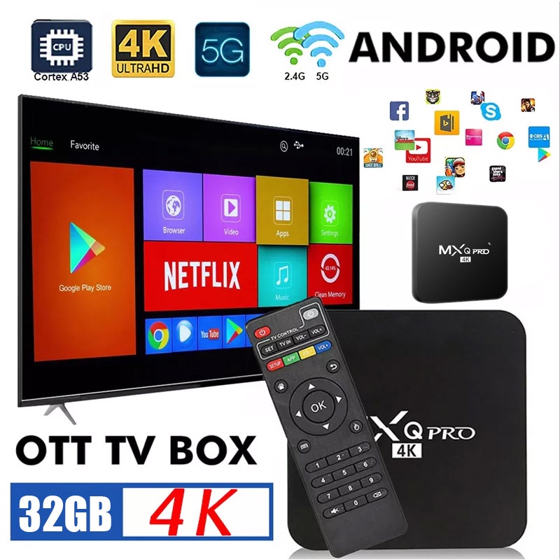 Intelscore กล่องทีวีกับจอแสดงผล TV Box MXQ Pro Smart Box 8GB32GB กล่อง ...
