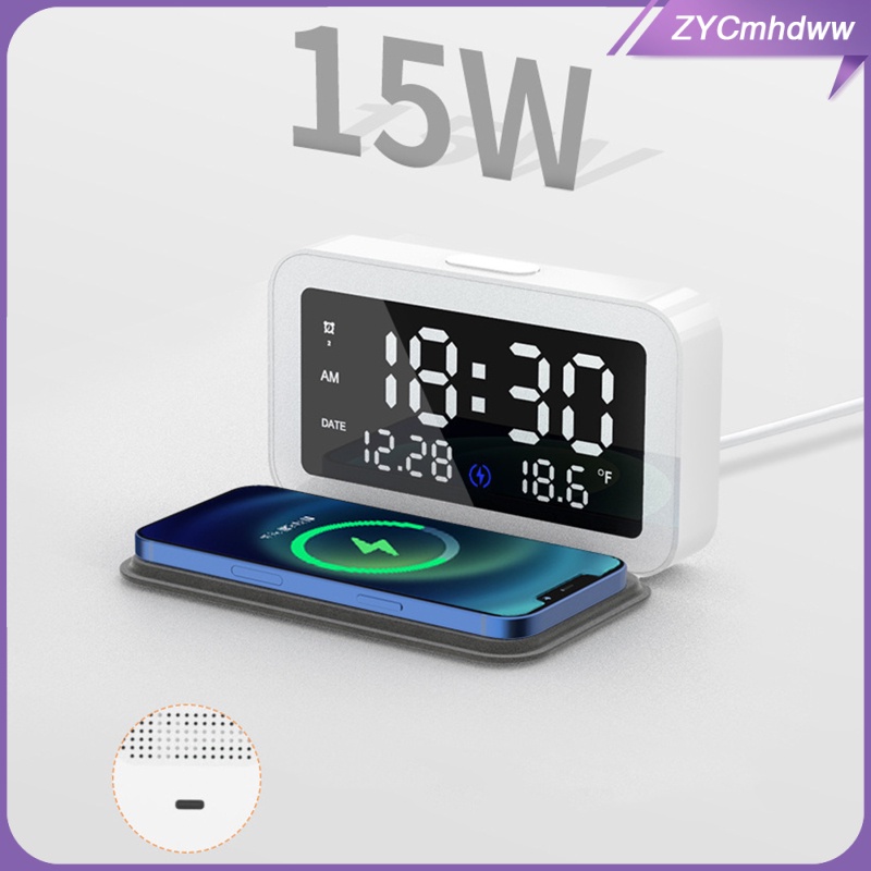 [Spike Products] 15W Qi Wireless Charger Modern Alarm Clock Fast ...