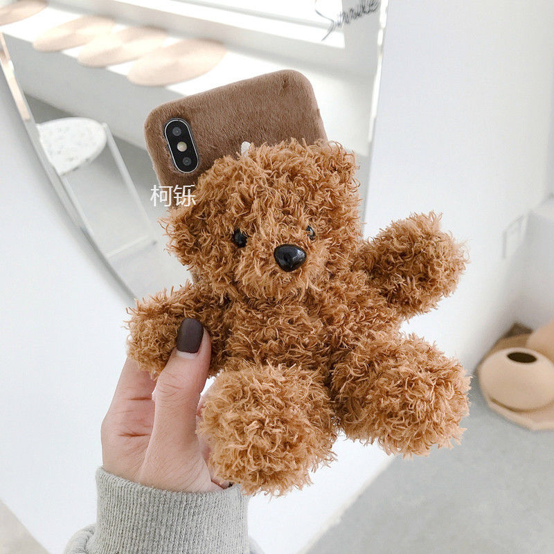 Super low price down the spot popular Plush Bear Doll Apple 12 mobile ...