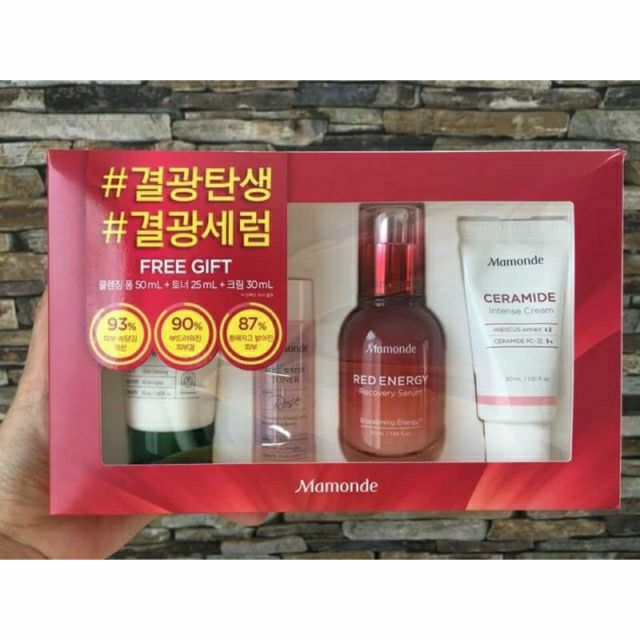 Mamonde Red Energy Recovery Serum 50ml Special Set 4 items (with box ...