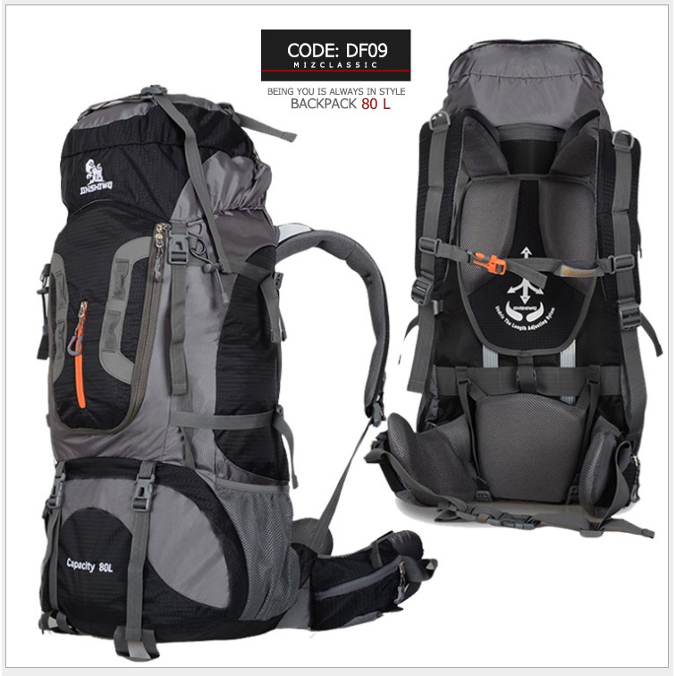 DF09 ขนาด 80 L (เสริมโครง) คุณภาพเกรดพรีเมี่ยม ทนทาน เดินทาง 10-15 วัน ...
