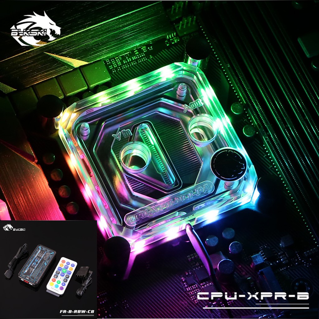 block cpu intel RGB พร้อมคอนโทรล รีโมทปรับไฟ bykski ชุดน้ำเปิด | Shopee ...