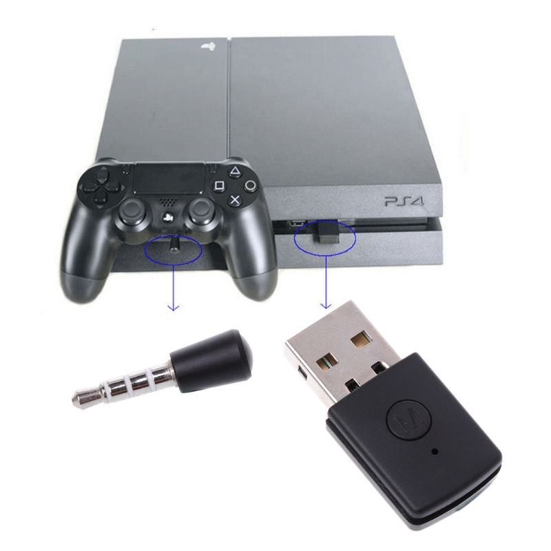 USB Bluetooth Dongle Wireless Headphone MIC Adapter For PS4 Controller ...