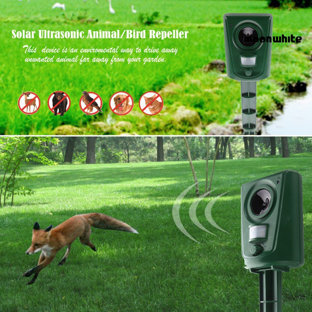 PYYOutdoor Garden Solar Ultrasonic Animal Bird Dog Repeller PIR Sensor ...