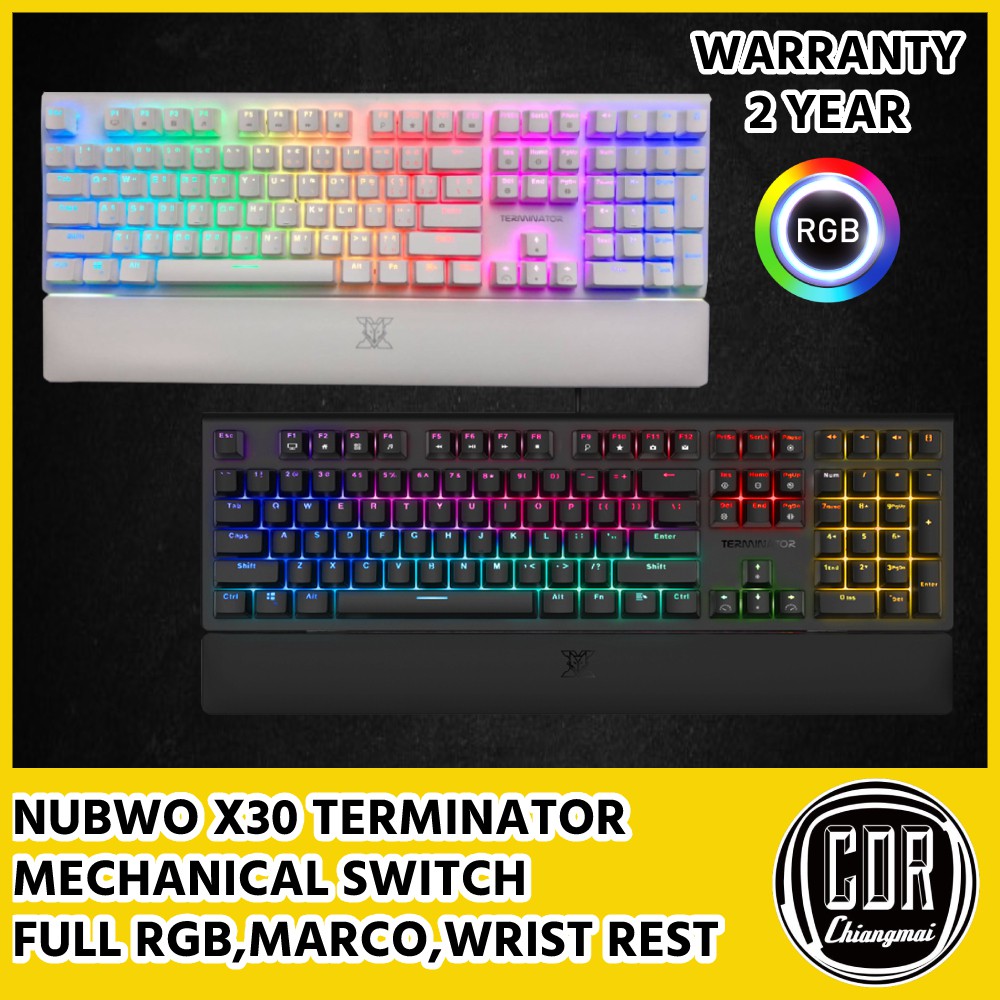 Nubwo X30 Terminator Gaming Keyboard RGB Black/White คีย์บอร์ดเกมมิ่ง ...