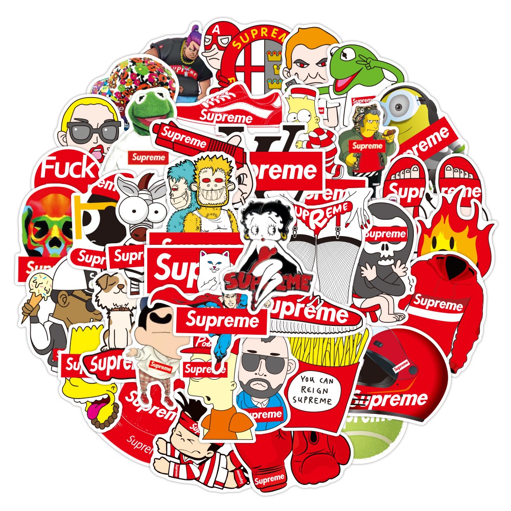 พร้อมส่งSup Supreme camping sticker สติกเกอร์กันน้ำรูปแบบที่แตกต่างกัน ...
