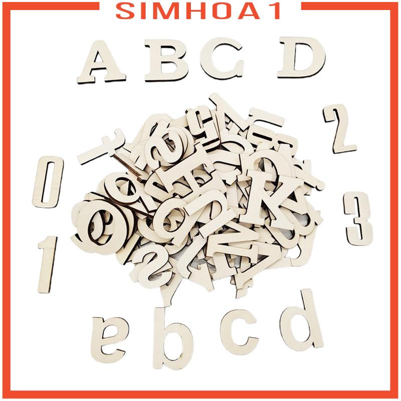 [SIMHOA1] 124Pcs Large Wooden Letters Full Alphabet White Wood Cutout ...