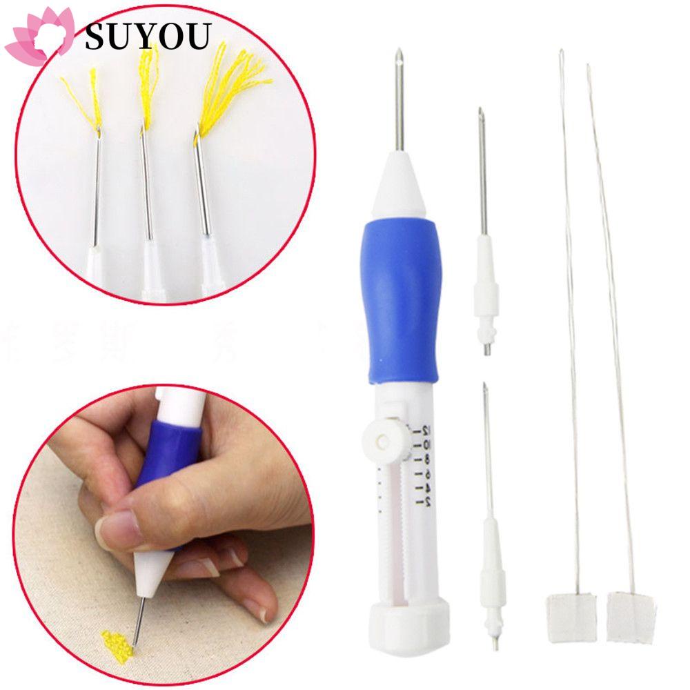 SUYOU New Punch Needle Punch Threaders Embroidery Pen Set Magic pencil ...