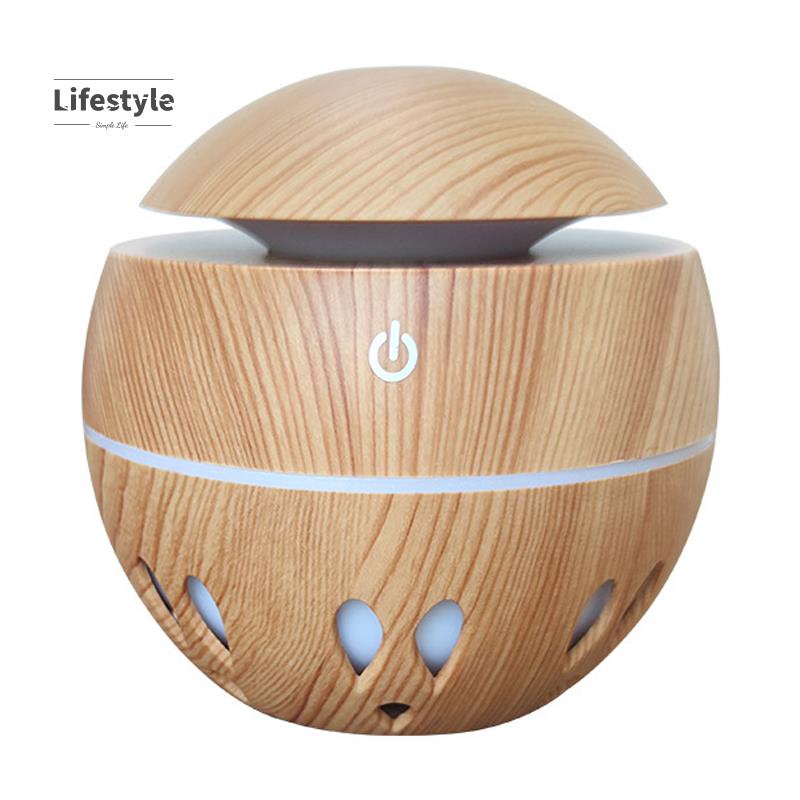 Electric Air Humidifier Essential Aroma Oil Diffuser Ultrasonic Wood Grain Humidifier USB Mini ...