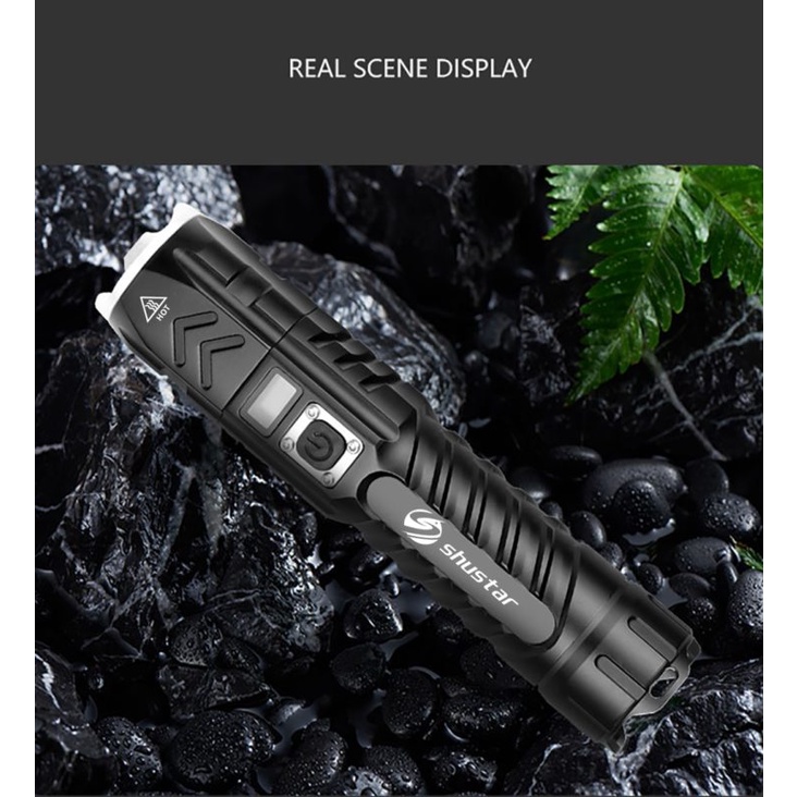 Torch Light Super Bright 4 Core P90 LED Flashlight with Display ...