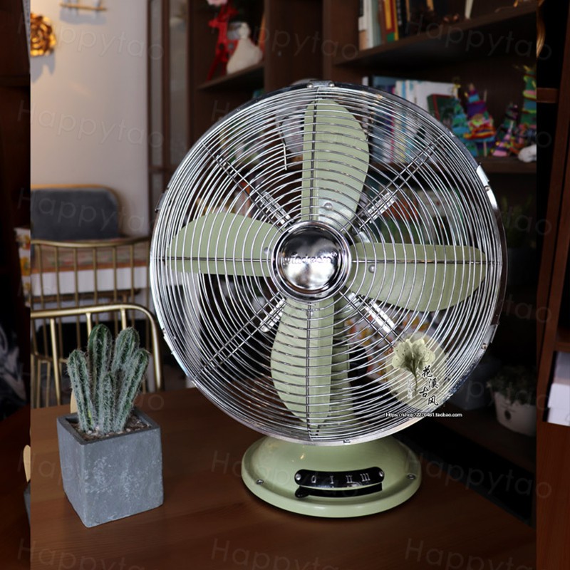 Retro Nostalgic Vintage Iron Fan Country Style 12 Inch Metal Mechanical ...