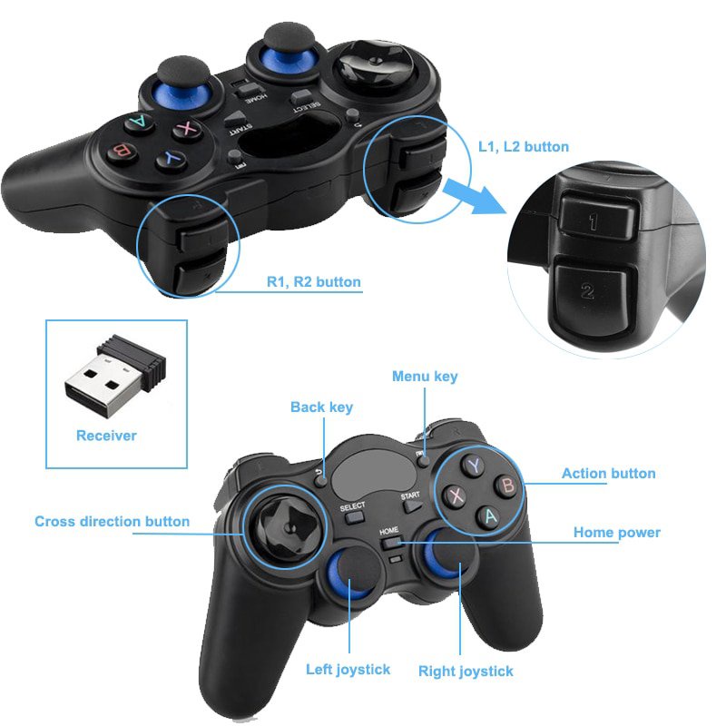 Gaming Console Joystick Game pad 2.4G Wireless Game Controller Gamepad ...