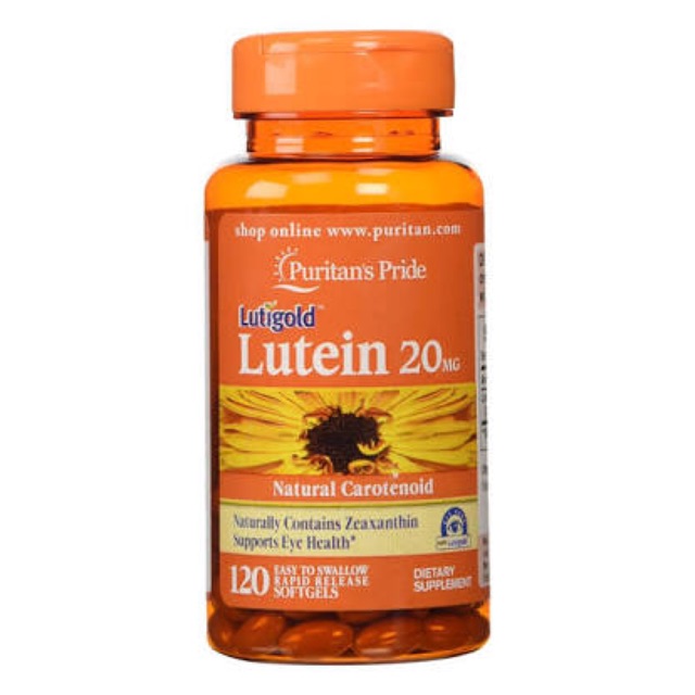 หมดอายุ 08/2021...บำรุงสายตา จอประสาทตา Lutigold Lutein 20 mg / 120 ...
