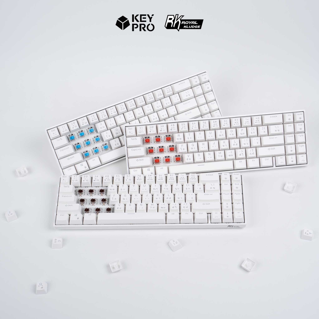 ประกันไทย คีย์บอร์ด Royal Kludge RK71 รุ่น 3 โหมด 2.4gHz Bluetooth RGB Hotswap Mechanical ...