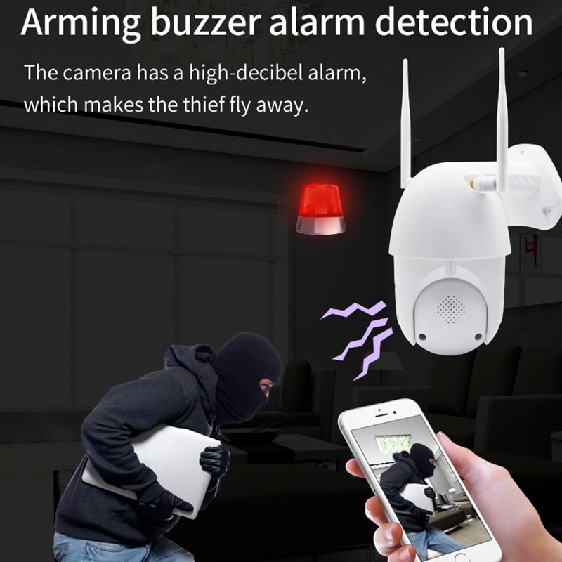 EVKVO - 10 LED Night Vision สีเต็มรูปแบบ - V380 PRO APP FHD 3MP PTZ IP ...