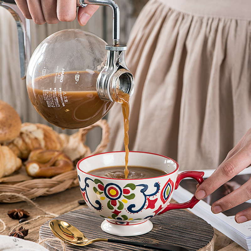 porcelain coffee cup ceramic tea cup set floral pattern porcelain cup ...