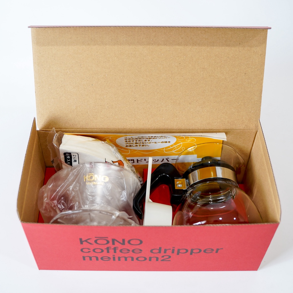 KONO Meimon Dripper Box Set ขนาด 1-2 Cup Clear BK - browndrop - ThaiPick