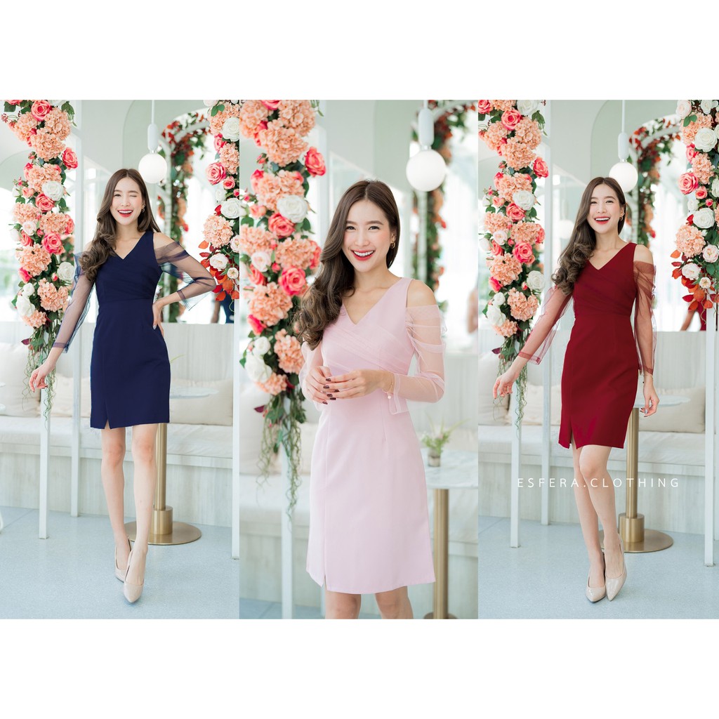 เดรสออกงาน DR037-5 Vee Party Dress - esferaclothing - ThaiPick