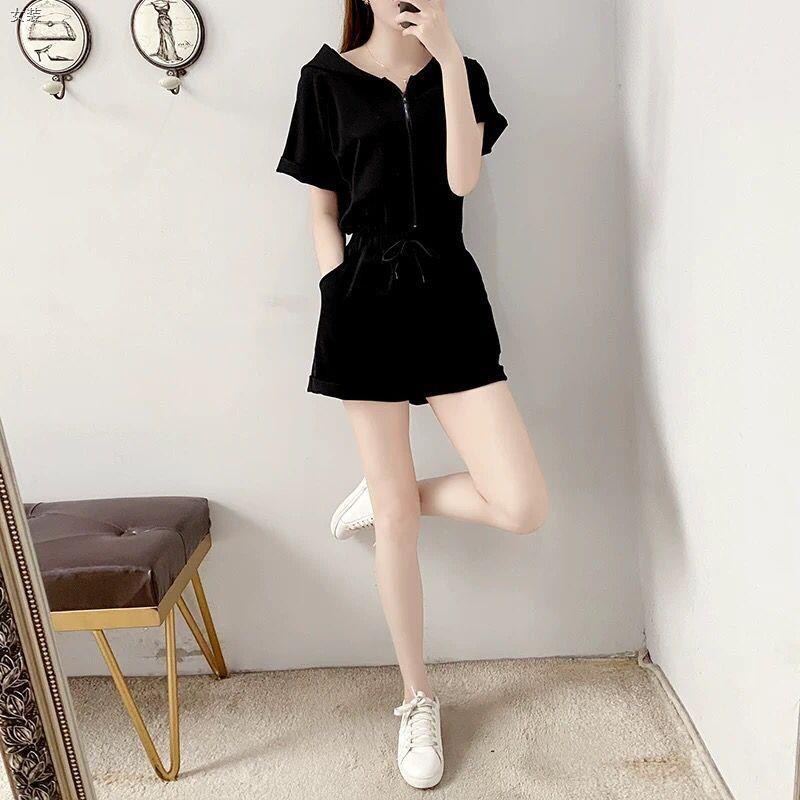 ☢Siamese clothes ชุดกีฬาเอวสูงผู้หญิงชุดจั๊มสูทชุดฤดูร้อนของผู้หญิงชาย ...