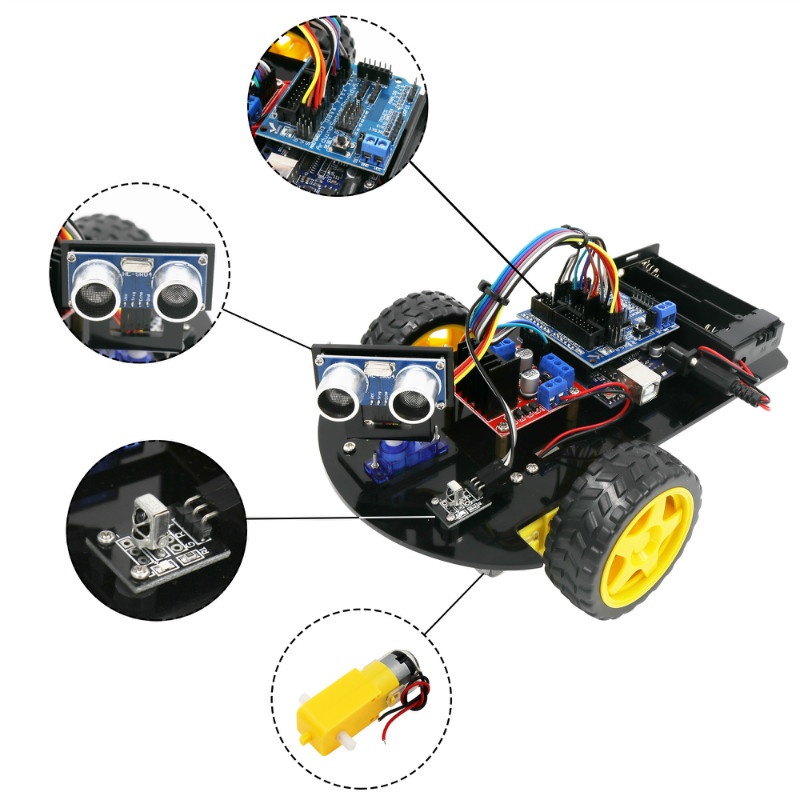 [Ready Stock] LAFVIN Arduino 2WD Smart Robot Car Chassis Kit with CD Tutorial DIY Coding Robot ...