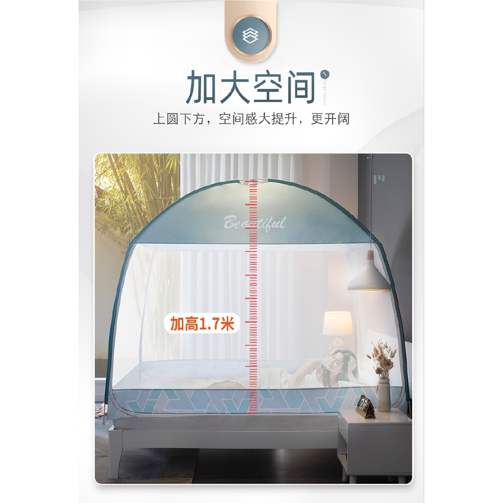 มุ้งครอบมุ้ง yurt 1.5mเตียง1.8mของใช้ในครัวเรือน2เต็นท์ M1.2เตียงเด็ก ...