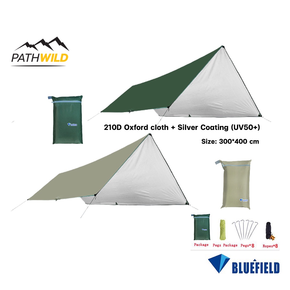 TARP FLYSHEET ใช้ทำหลังคากันแดดกันฝน BLUEFIELD TARP 3 X 4 M | Shopee ...