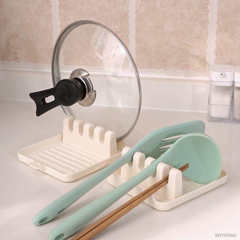 ขายจุด ☸multi Function Spatula Rack Support Kitchen Storage Pot Cover