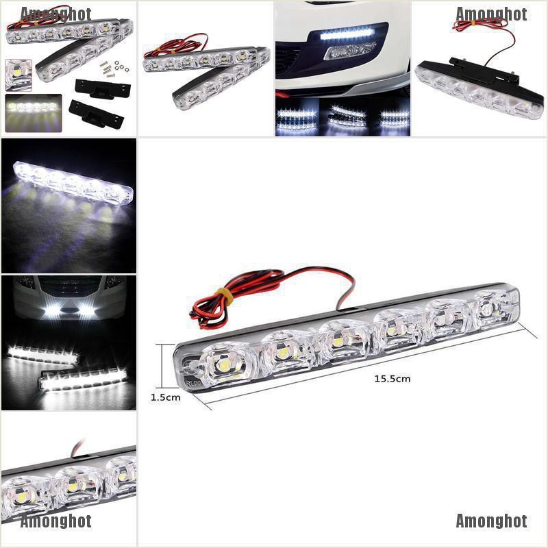 Amonghot 2Pcs 12V 6 Led Daytime Running Light Drl Car Fog Day Driving ...