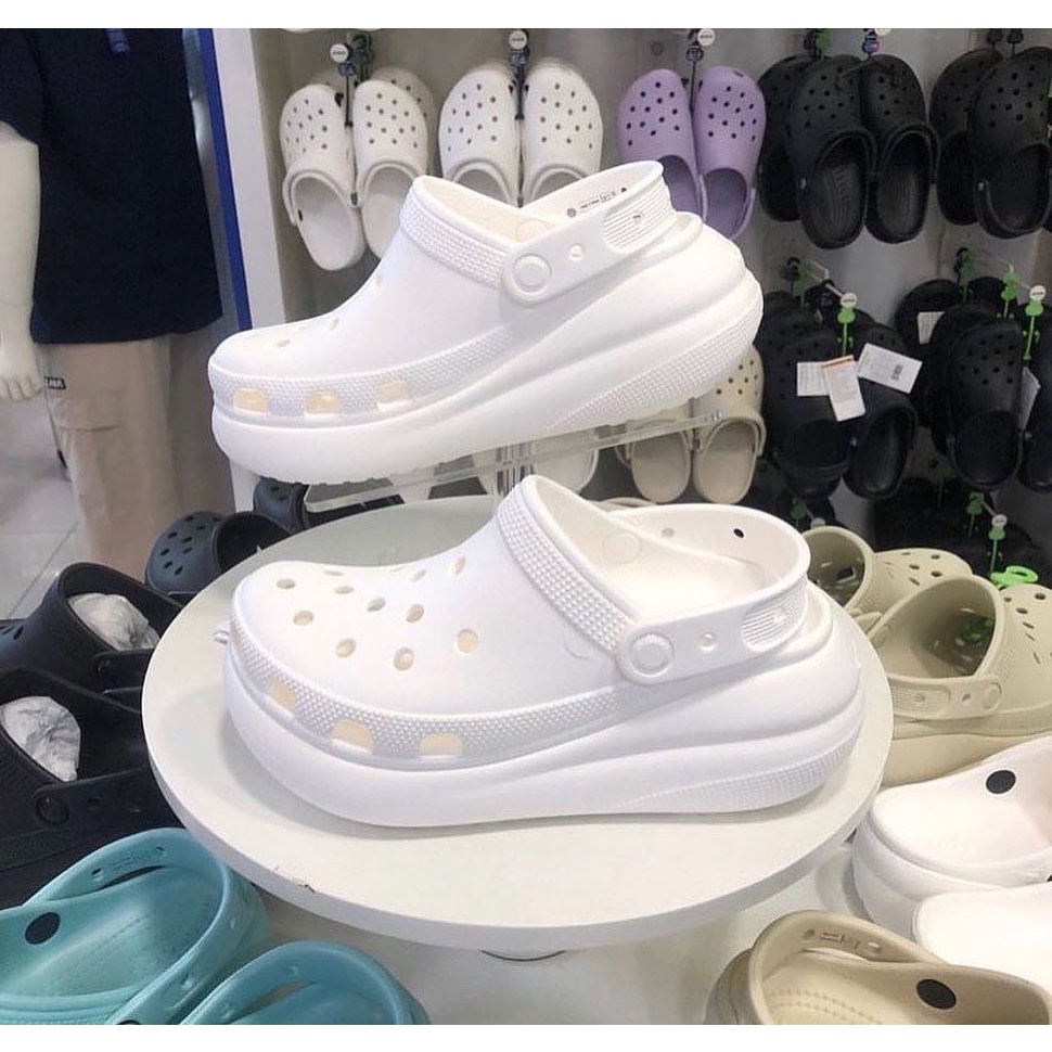 Crocs Classic Crush Clog สี White ของเเท้ 100 - bubble.sneakerss - ThaiPick