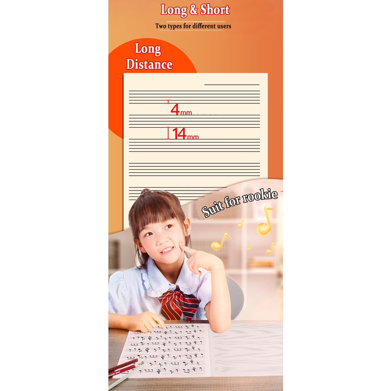 200 Pages B5 Five Line Spectrum Staves Exercise Book Staff Music Sheet ...