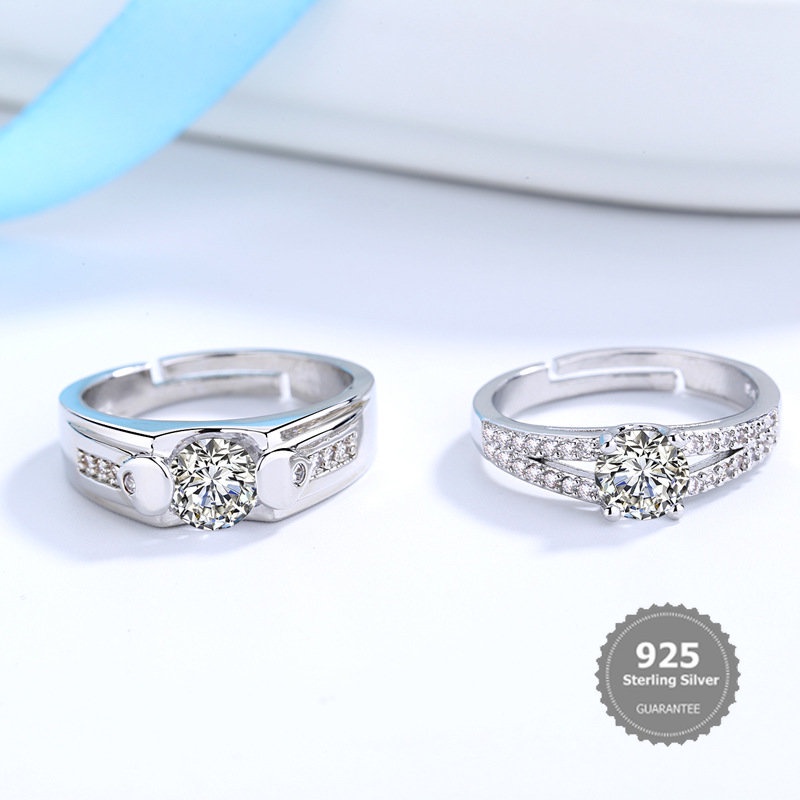 แหวนเงิน เกรด S925 ฝังเพทาย AAA หรูหรา แฟชั่นคู่รัก - ajewelry.th - ThaiPick