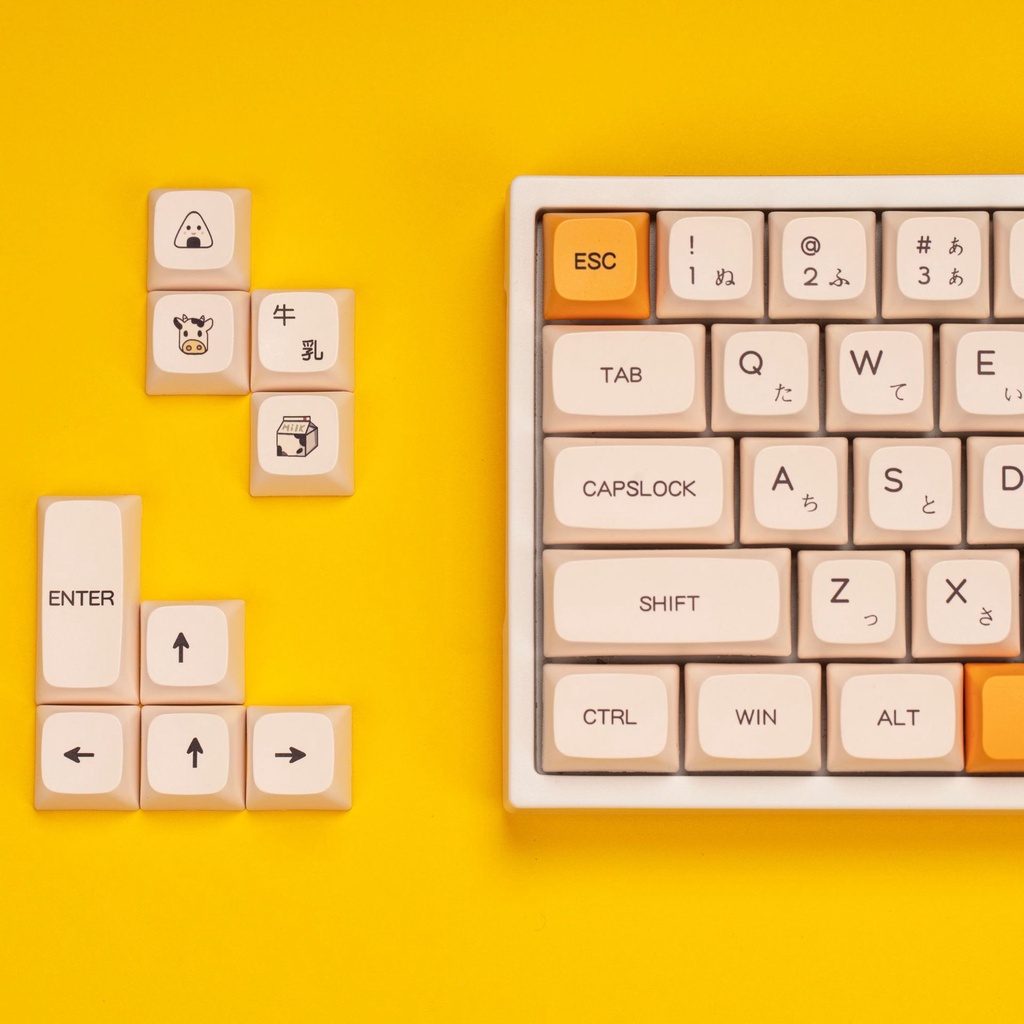 Keycaps คีย์ไทย 140 Keys Honey Milk Keycap For MX Switch XDA Mechanical ...