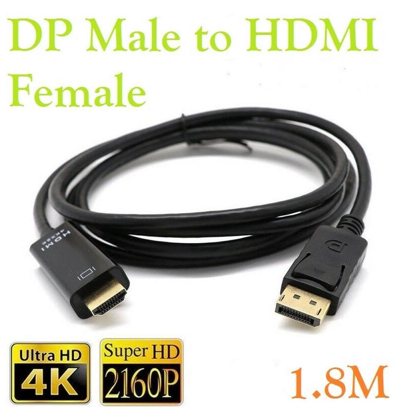 4K*2K Display Port DP Plug To HDMI Male PC Monitor Display / TV 1.8m ...