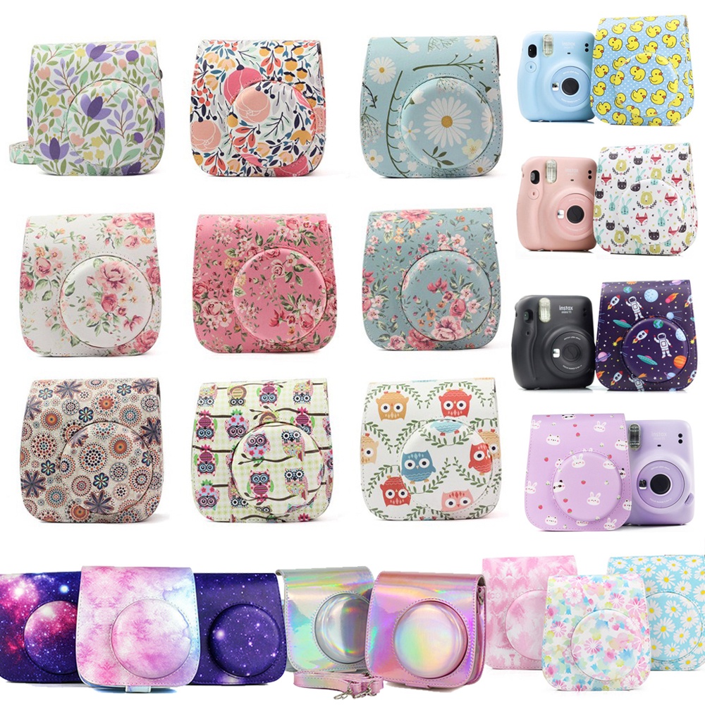 ∈ ∈Shoulder Camera Protective Case Colorful Patterns Leather Camera Bag ...