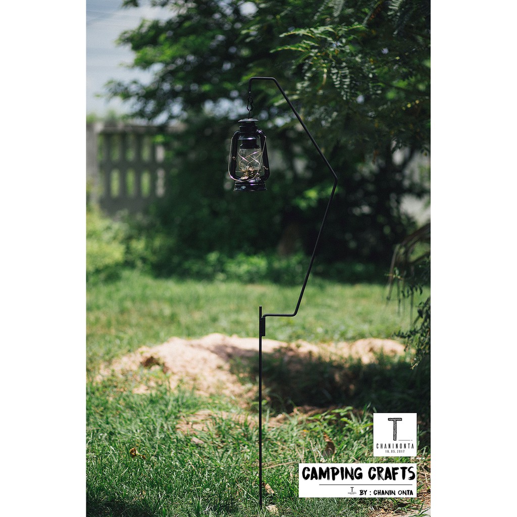 เสาตะเกียง CampingCrafts ( Size M ) เสาแขวนตะเกียง เหล็กดัด เสาปักลงดิน ...