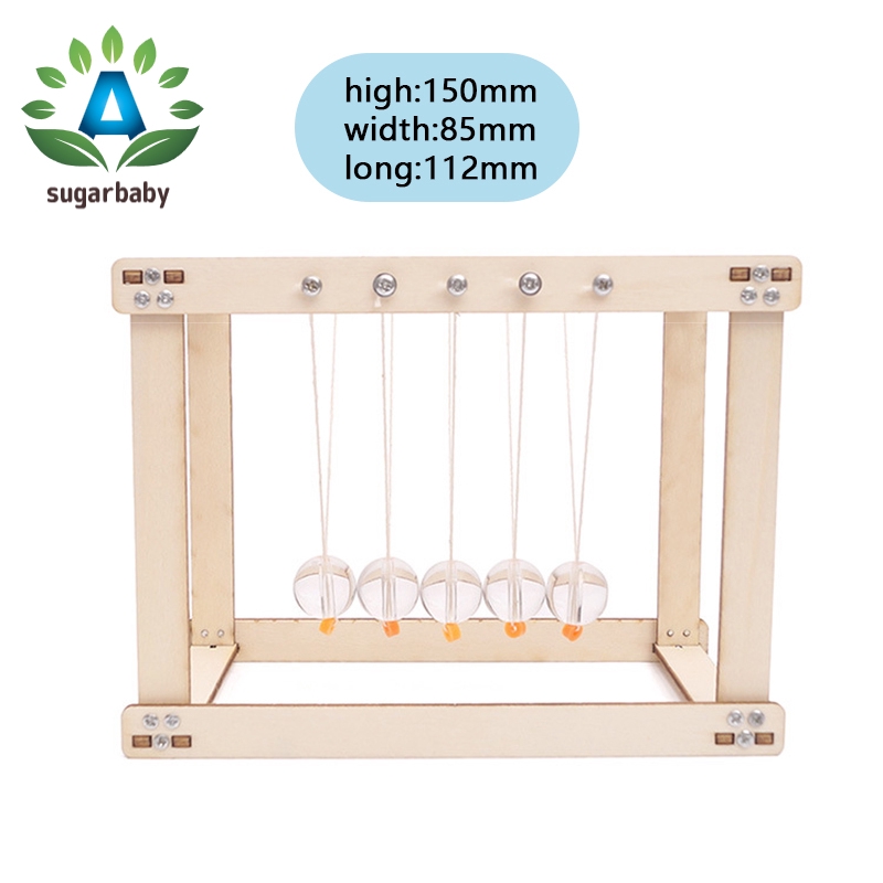 DIY Newton Pendulum Assembly Model Toy Kit Wooden Physical Science ...
