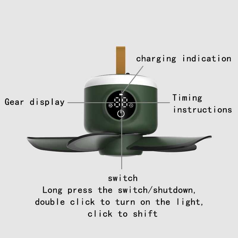 Lithium battery mini ceiling fan Tent fan dormitory ceiling fan 8000mAh ...